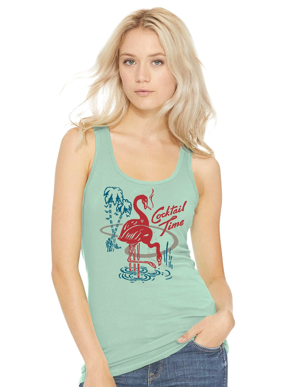 Shop Cocktail Time Women's Tank in Mint | Steady Clothing